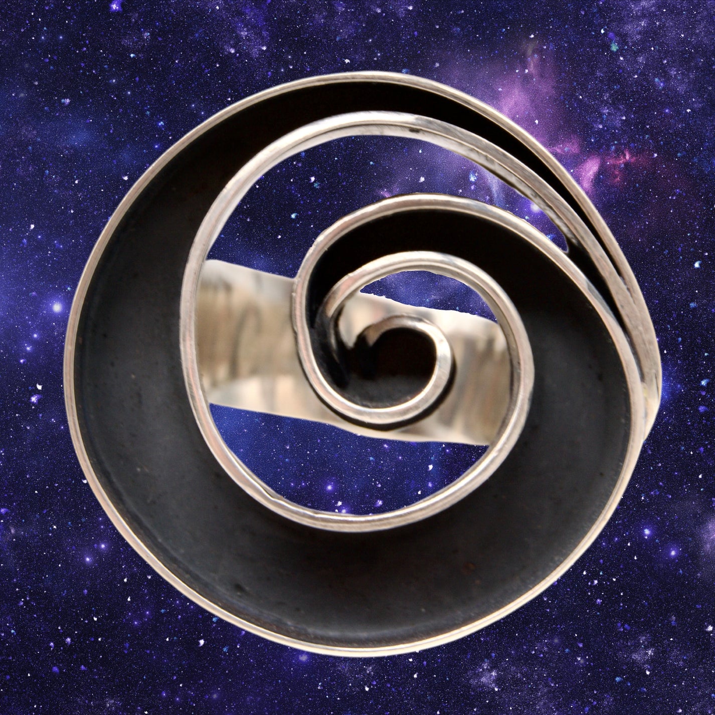 Spiraling Expansion Ring |Spiral Statement ring, handcrafted in Silver ...