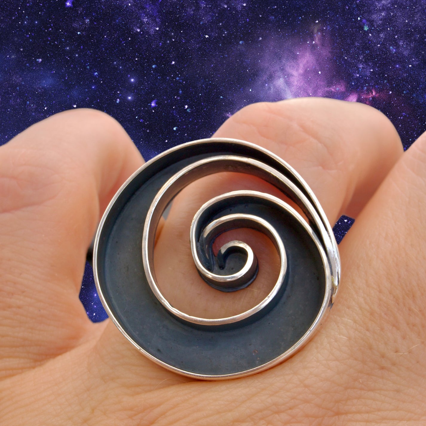 Spiraling Expansion Ring |Spiral Statement ring, handcrafted in Silver ...