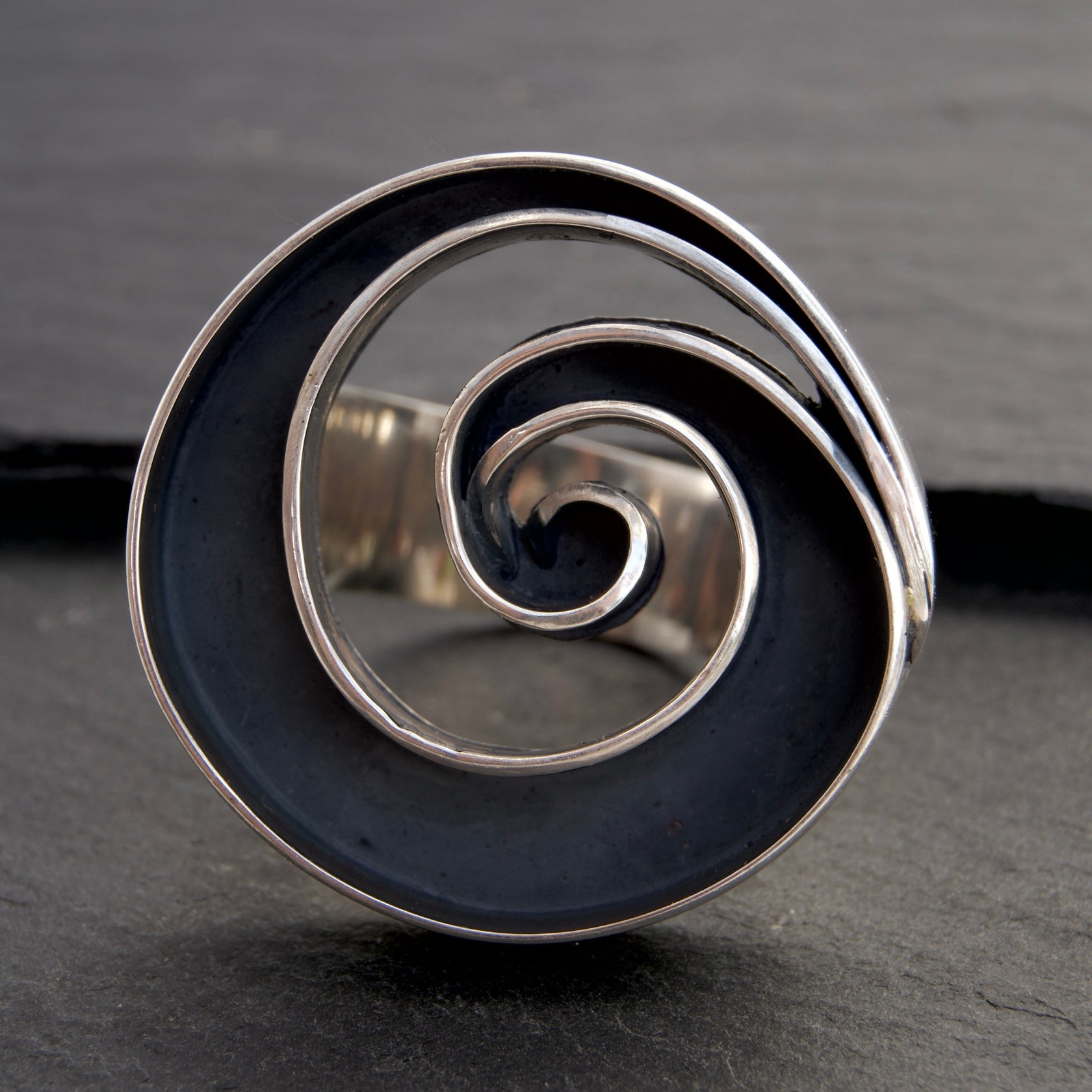 Spiraling Expansion Ring |Spiral Statement ring, handcrafted in Silver ...