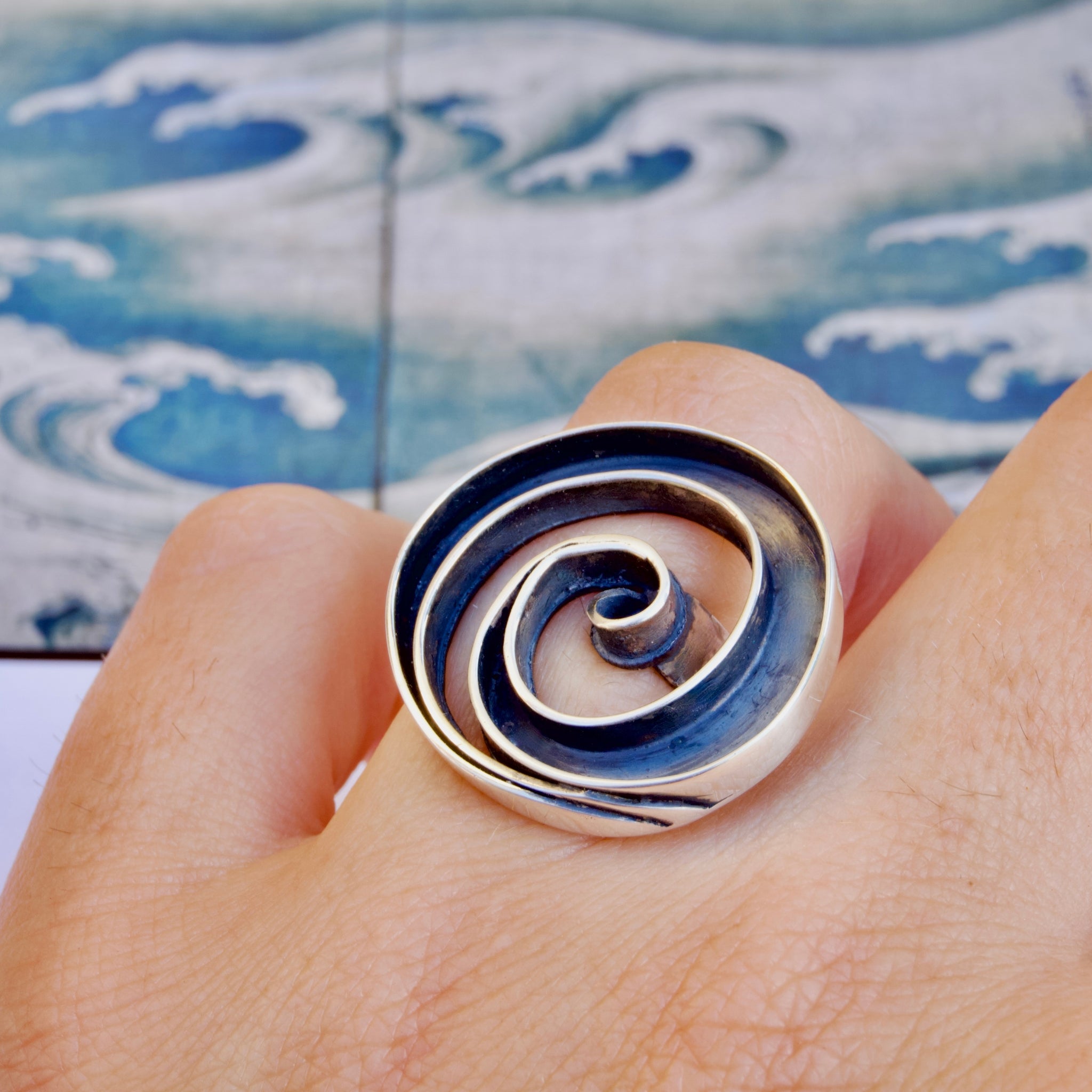 Spiraling Expansion Ring |Spiral Statement ring, handcrafted in Silver ...