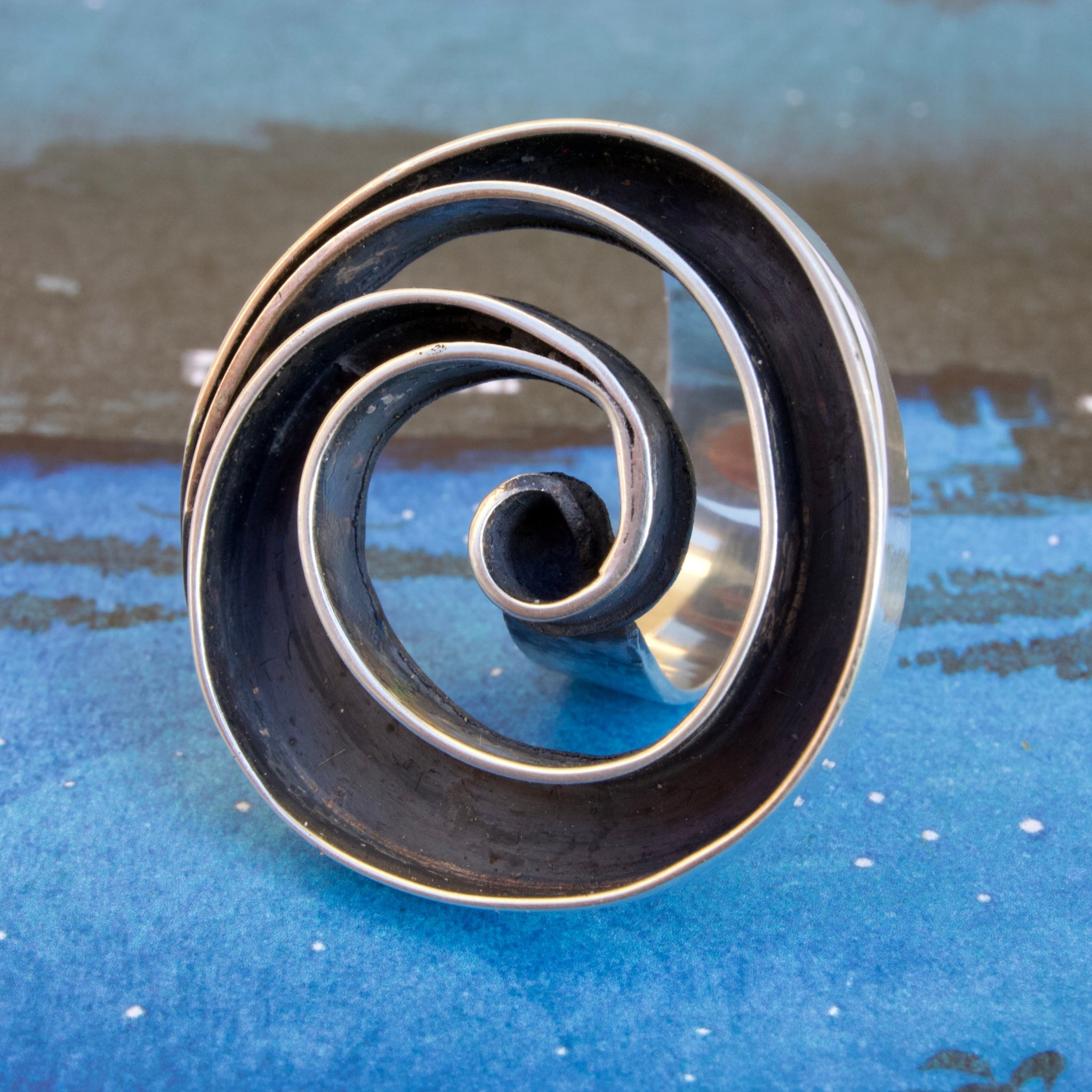Spiraling Expansion Ring |Spiral Statement ring, handcrafted in Silver ...
